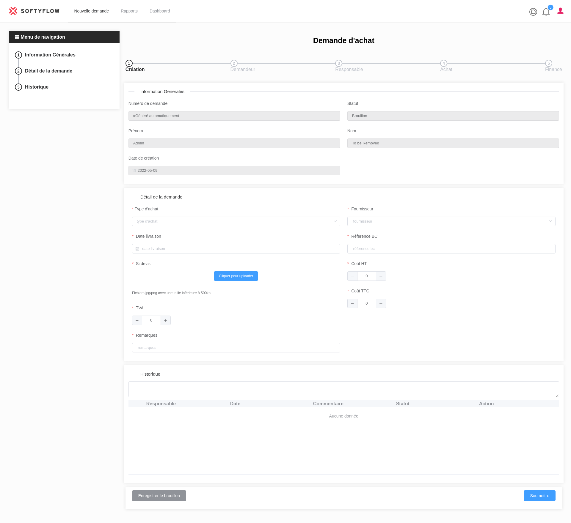 Application de gestion des demandes d'achats 2023 - Softyflow